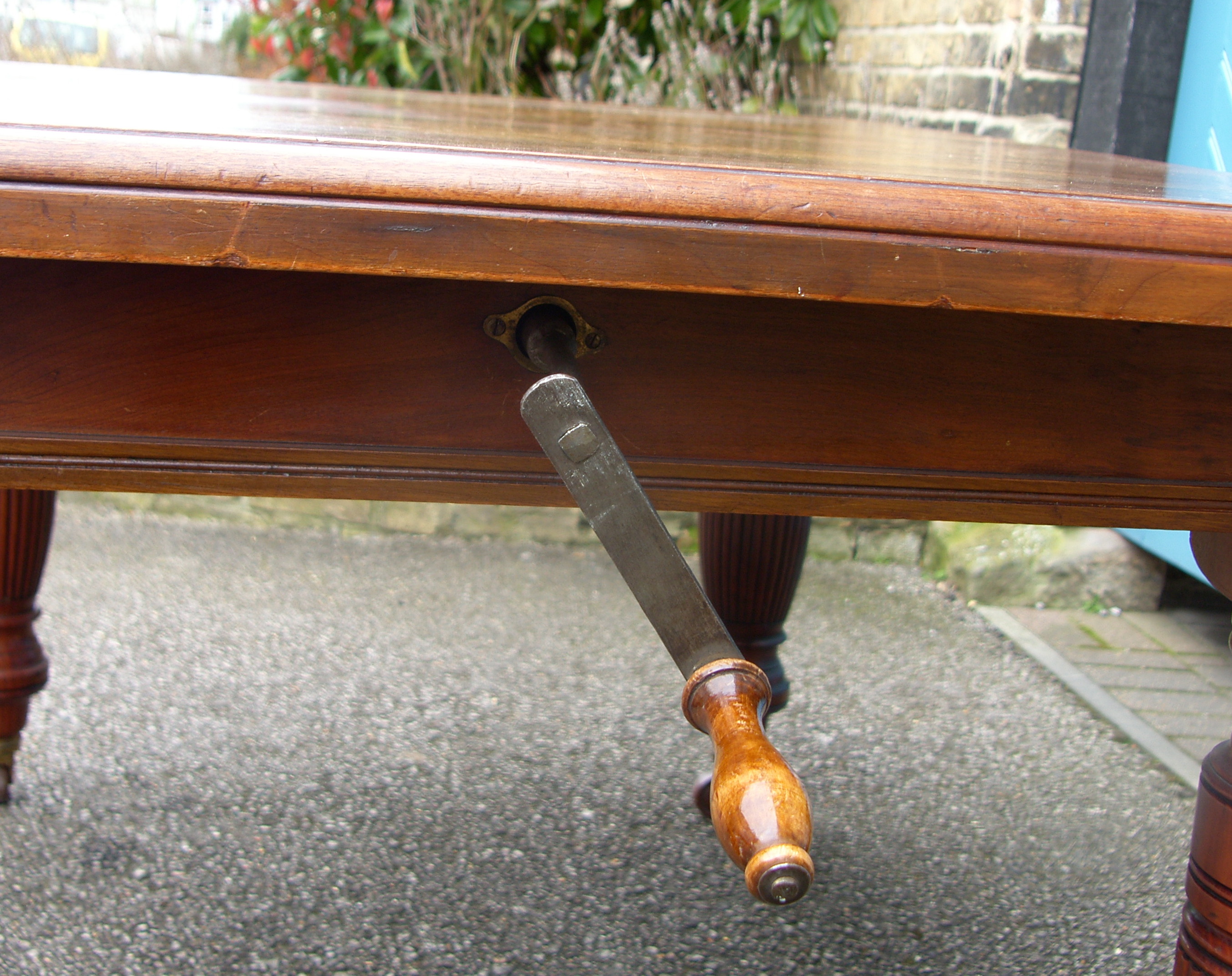 Large two-leaf Mahogany Dining Table with Winding Extension Mechanism ...